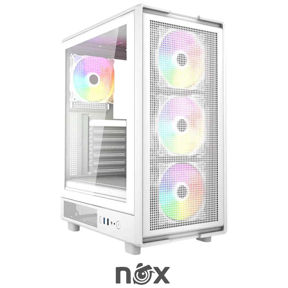 CASE NOX APEX FLOW 4FAN RGB WHITE - Gaming DZ Informatique Store
